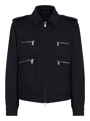 Dolce & Gabbana Zip-pocketed Shirt Jacket - Blue