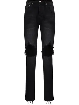 PURPLE BRAND Low-rise Slim Jeans - Black