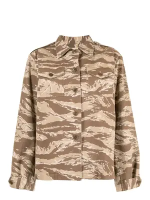 NILI LOTAN Camouflage Print Shirt - Brown