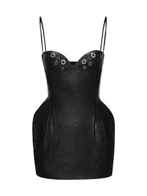 Magda Butrym Leather Mini Dress - Black