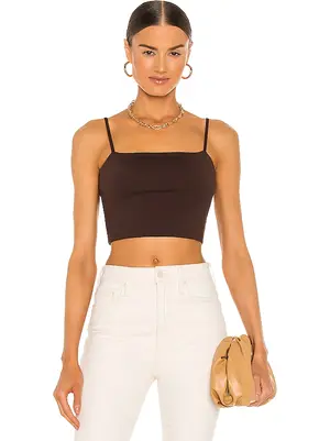 Susana Monaco Thin Strap Crop Tank Mahogany