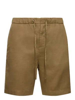 Frescobol Carioca FRESCOBOL CARIOCA Felipe Linen & Cotton Shorts Spinach