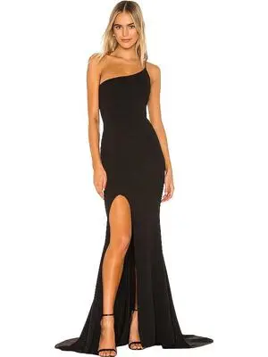 NOOKIE Jasmine One Shoulder Gown - Black