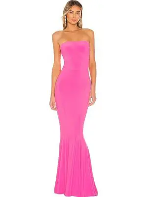 Norma Kamali X Strapless Fishtail Gown - Orchid Pink
