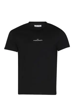 MAISON MARGIELA Distorted Logo Tee And Embroidery - Black