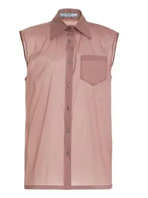 Prada Sleeveless Silk-blend Shirt - Purple