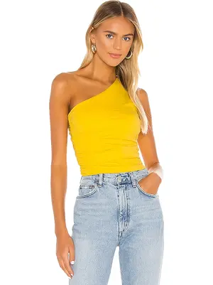 Superdown Anna Ruched Top - Yellow