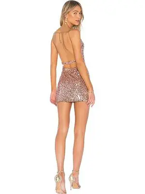 H:OURS Vega Sequin Mini Dress - Quartz