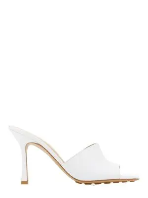 Bottega Veneta Stretch Leather Slide Sandals - White