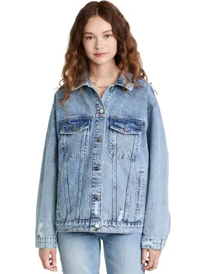ANINE BING Rory Denim Trucker Jacket - Vintage Blue