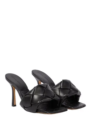 Bottega Veneta Lido Leather Sandals - Black