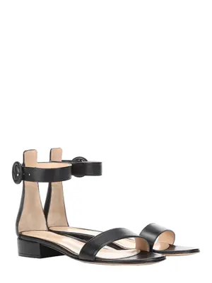 GIANVITO ROSSI Versilia 20 Leather Sandals - Black