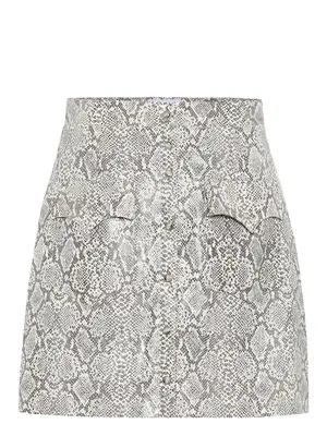 Nanushka Erin Faux Snakeskin Skirt - Grey