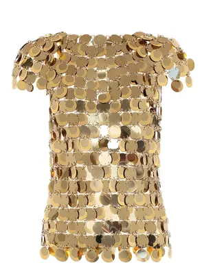 Rabanne Embellished Top - Gold