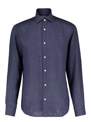Frescobol Carioca Long-sleeved Linen Shirt - Blue