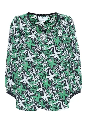 Velvet By Graham & Spencer Sterling Floral Blouse - Green