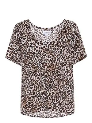 VELVET BY GRAHAM & SPENCER Caroline Leopard-Print Blouse