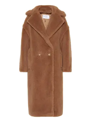 Max Mara Max Mara Teddy Bear Camel Hair And Silk Coat Brown