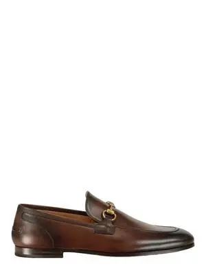 Gucci Jordaan Leather Loafers - Brown
