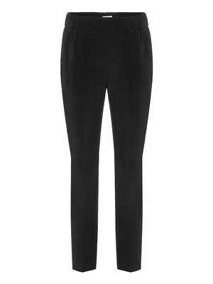 Brunello Cucinelli Silk-blend Cropped Trousers - Black