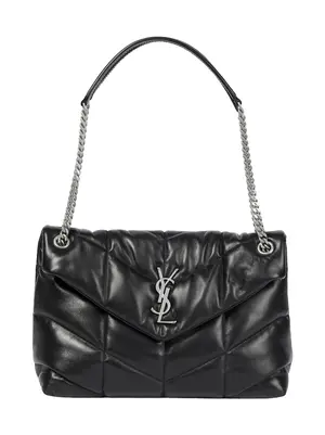 Saint Laurent Puffer Medium Leather Shoulder Bag - Black