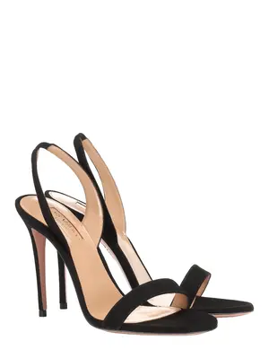 AQUAZZURA So Nude 105 Suede Sandals - Black