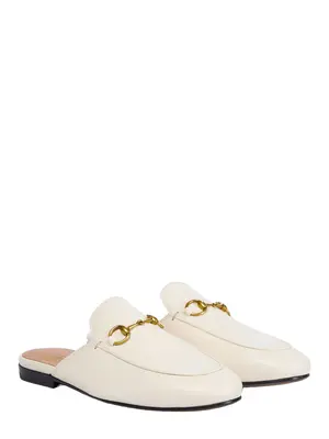 Gucci Princetown Leather Slippers - White