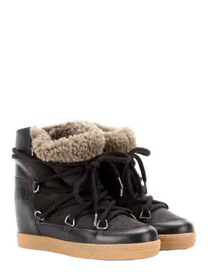 Isabel Marant Nowles Leather Ankle Boots - Black
