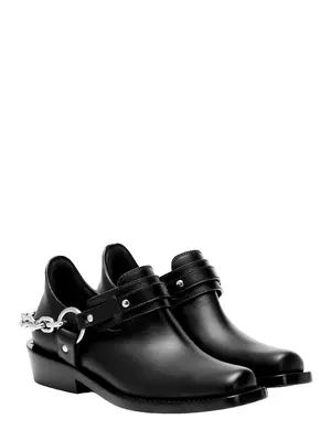 Rabanne Moto Leather Ankle Boots - Black