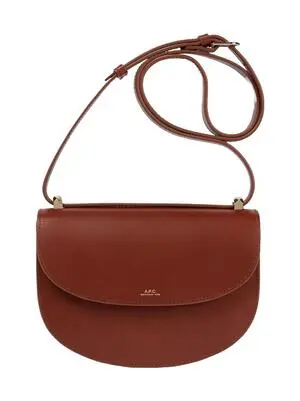 A.p.c. Genève Leather Shoulder Bag Brown