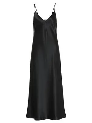 JOSEPH Clea Silk Satin Slip Dress - Black