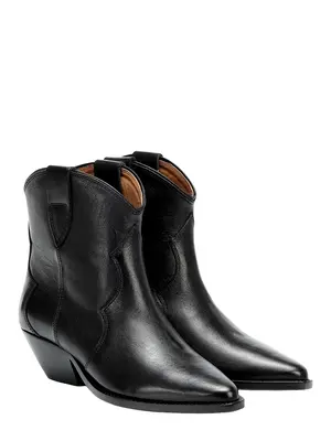 Isabel Marant Dewina Leather Ankle Boots - Black