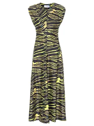 MARINE SERRE Zebra-print Jersey Maxi Dress - Multicoloured