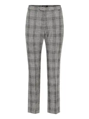 Isabel Marant Derys Checked Cotton And Wool Pants - Grey