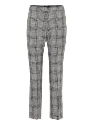 Isabel Marant Étoile Derys Checked Cotton And Wool Pants - Grey