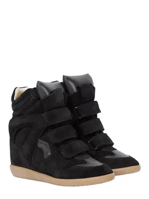 Isabel Marant Isabel Marant Bekett Leather And Suede Sneakers Black-1
