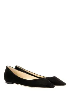 JIMMY CHOO Romy Suede Ballet Flats - Black