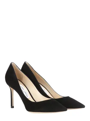 JIMMY CHOO Romy 85 Suede Pumps - Black