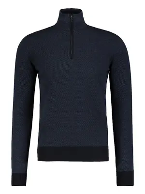 Loro Piana Mezzocollo Roadster Cashmere Sweater - Blue