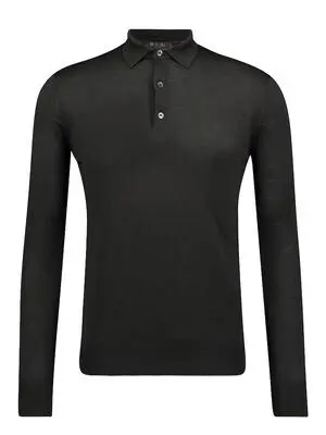 Loro Piana Ml Long-sleeved Wool Polo Shirt - Brown
