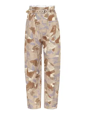 Isabel Marant Iona High-rise Cotton-blend Pants - Beige