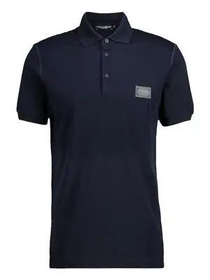 Dolce & Gabbana Plaque Polo Shirt - Black