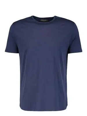 Loro Piana Silk-cotton Blend T-shirt - Blue