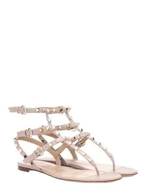 Valentino Garavani Rockstud Leather Sandals - Pink