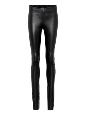 JOSEPH Mid-rise Leather Leggings - Black
