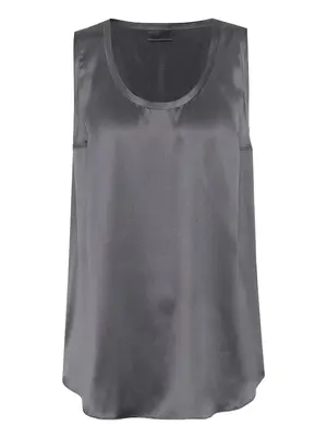 Brunello Cucinelli Stretch Silk-satin Tank Top - Grey