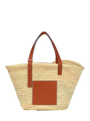 Loewe Leather-trimmed Basket Tote - Beige