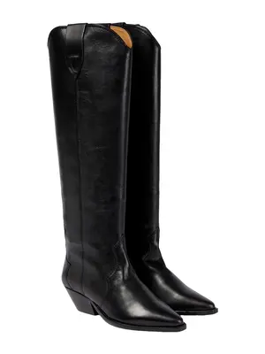 Isabel Marant Denvee Leather Knee-high Boots - Black