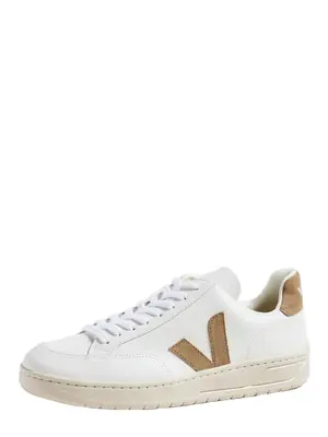 VEJA V-12 Leather Sneakers Extra White Dune