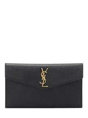 Saint Laurent Uptown Leather Clutch - Black